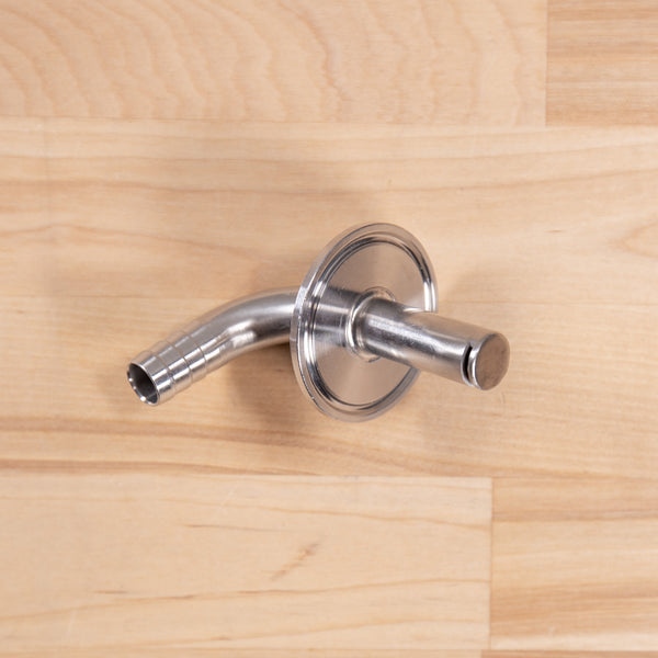 Whirlpool | 1.5" TC to 90° Barb - Ss Brewtech